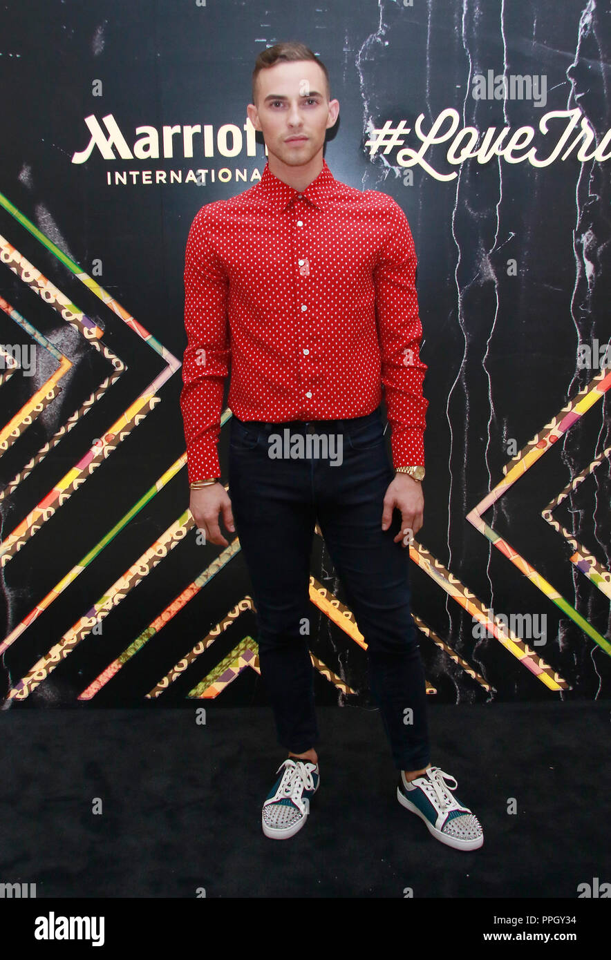 New York, NY, USA. 25th Sep, 2018. Adam Rippon at the Marriott ...