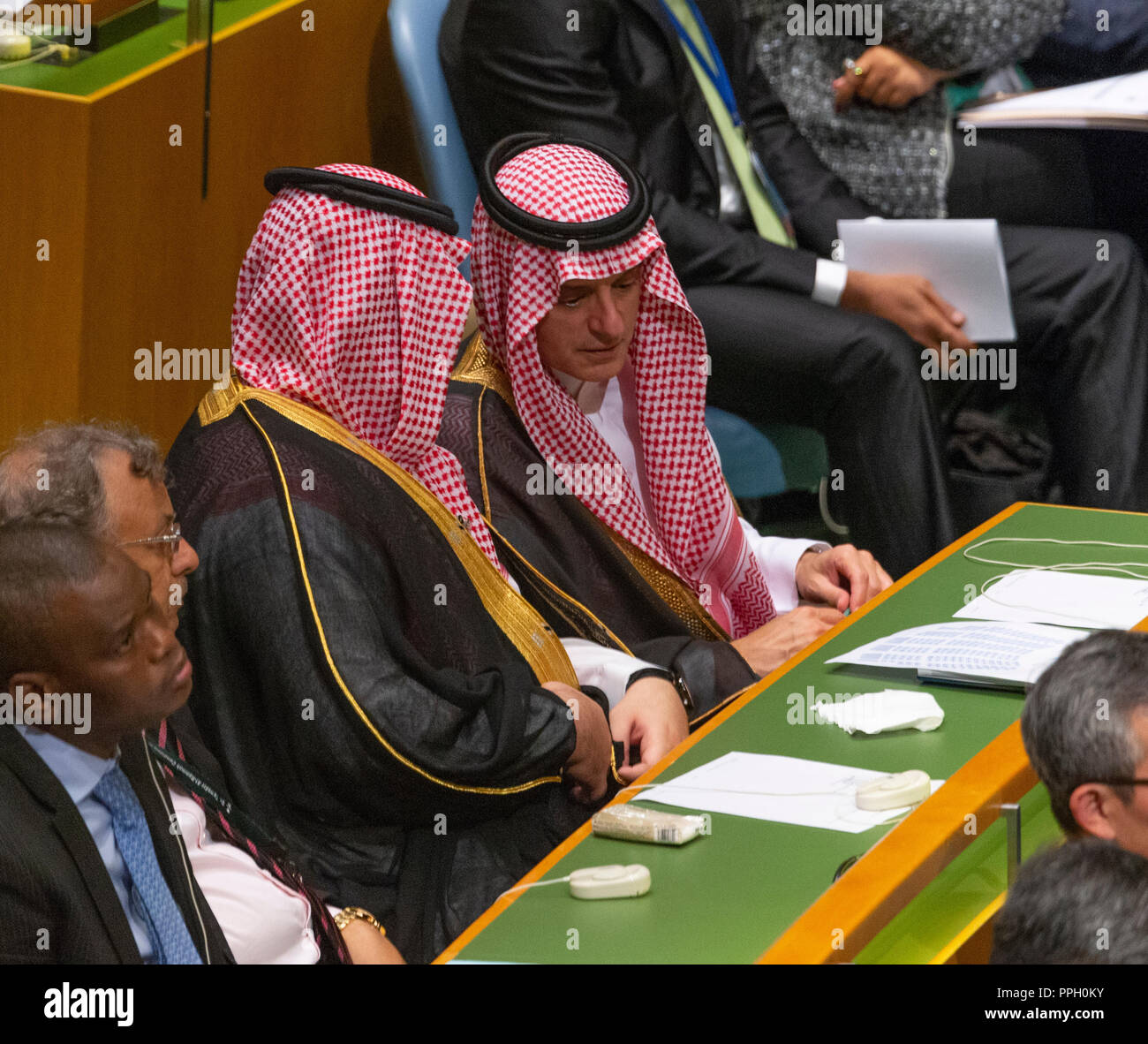 New York, NY - September 25, 2018: Saudi Arabia Minister of Foreign ...