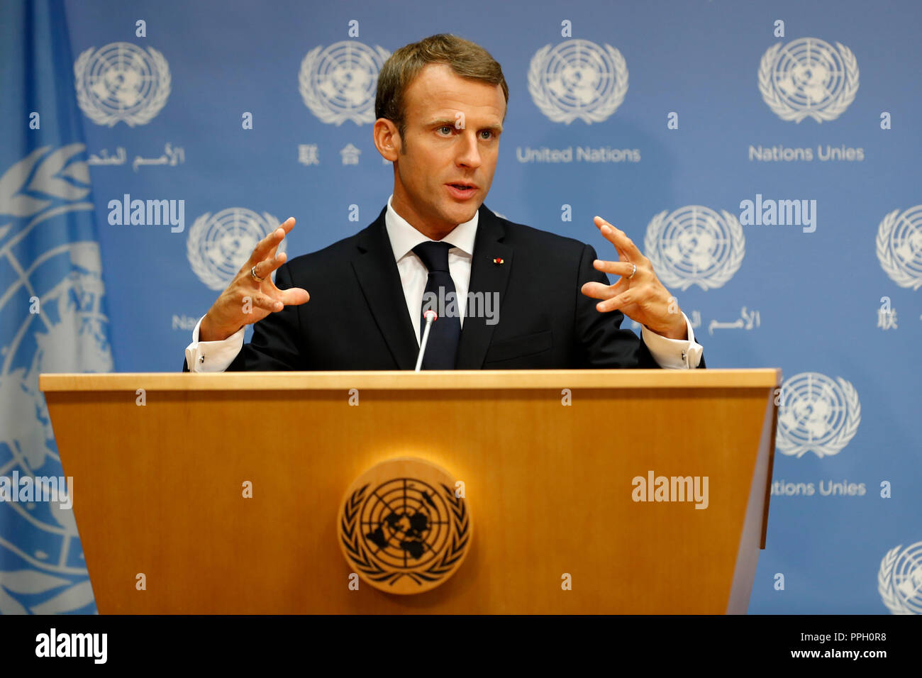 United Nations, New York, USA. 25th Sep, 2018. French President ...