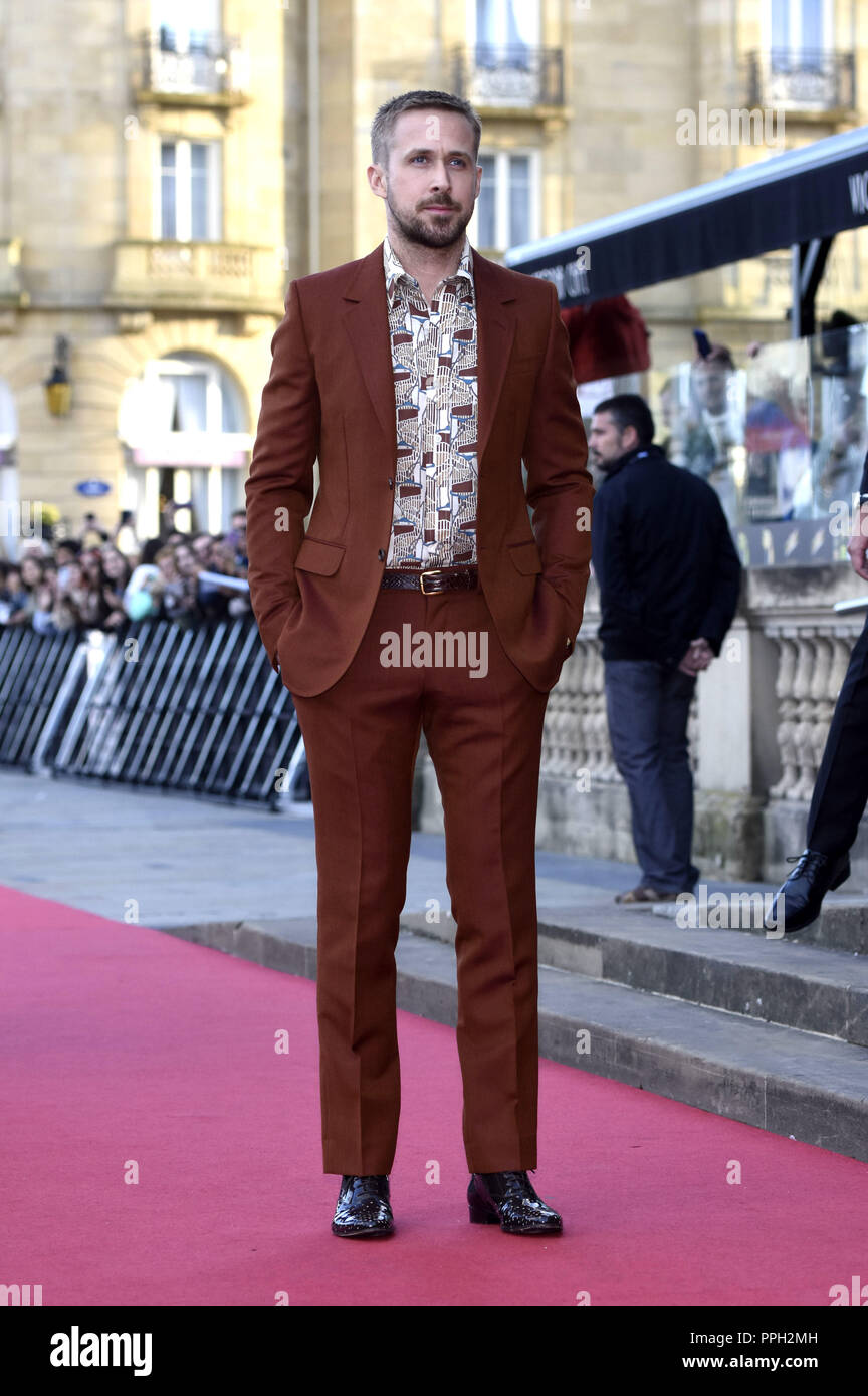 San Sebastian, Spain. 24th Sep, 2018. Ryan Gosling attending the 'First ...