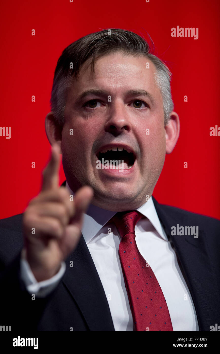 Liverpool, UK. 26th September 2018. Jon Ashworth, Shadow Secretary of ...