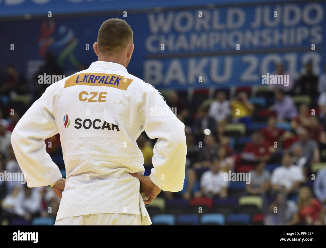 Czech judoka Lukas Krpalek is seen after a quarterfinal match of men's ...