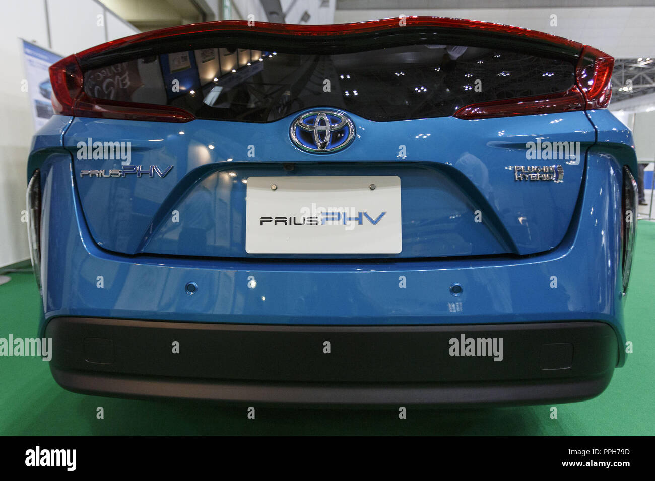 Tokyo, Japan. 26th Sep, 2018. A Prius PHV on display during the Electric Vehicle & Plug-in ...