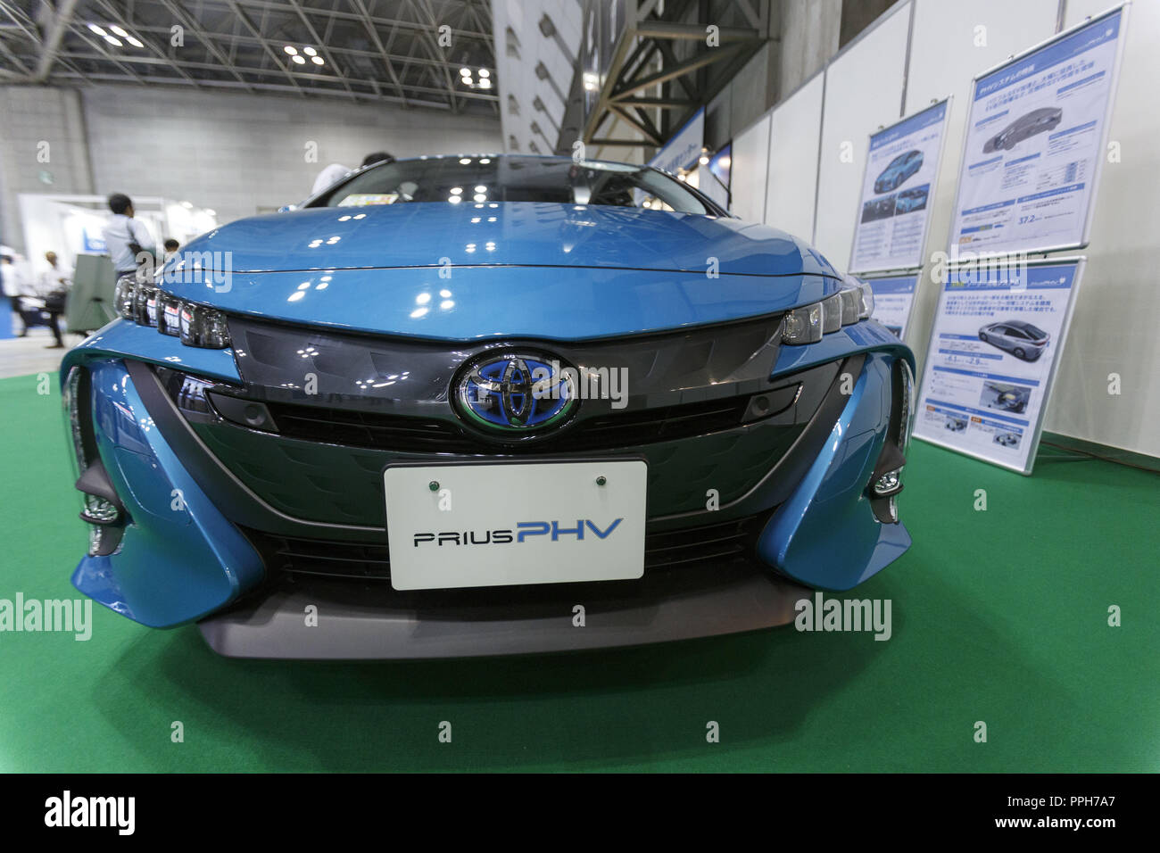 Tokyo, Japan. 26th Sep, 2018. A Prius PHV on display during the Electric Vehicle & Plug-in ...