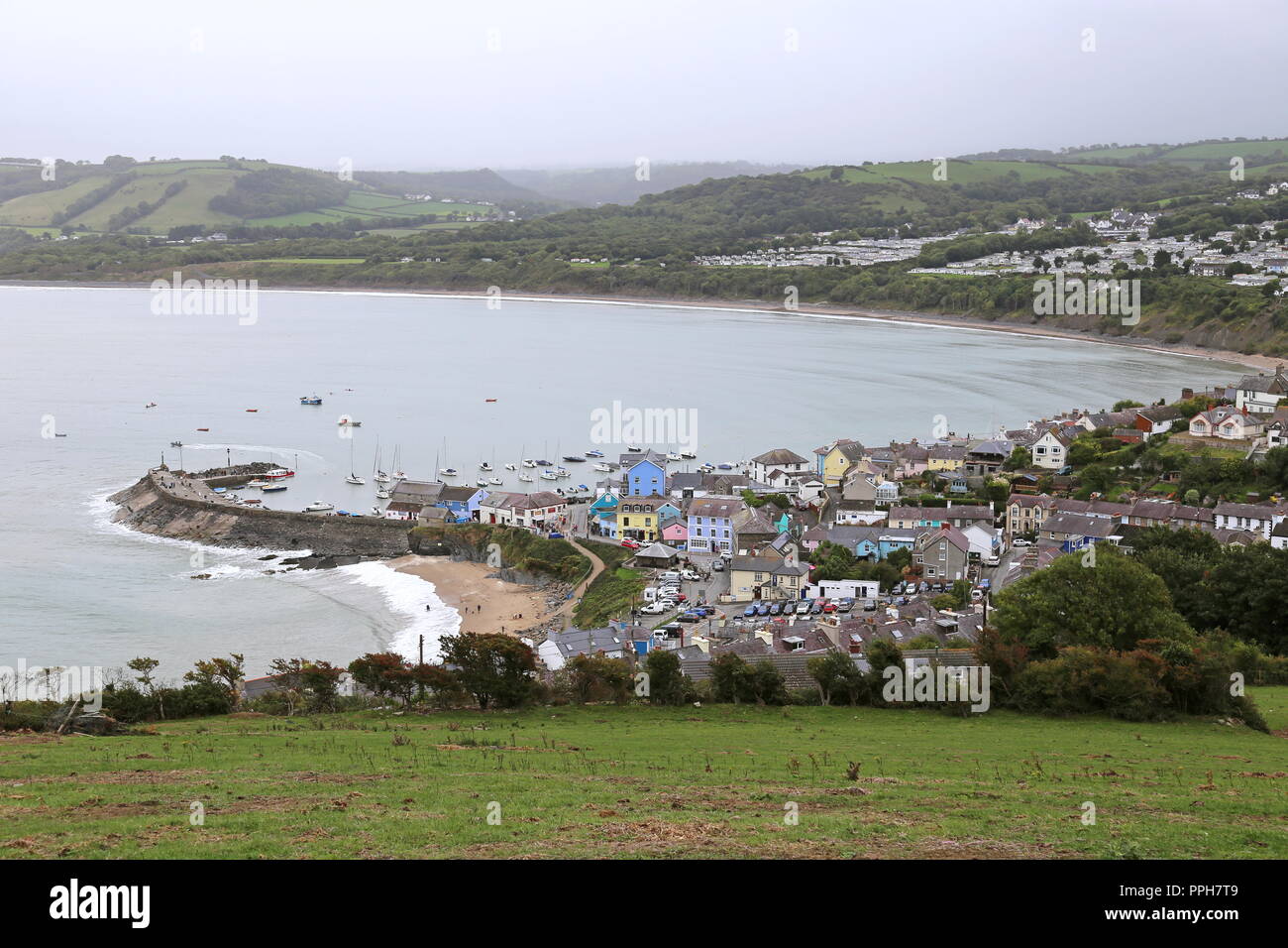 New Quay from Coast Path, Cardigan Bay, Ceredigion, Wales, Great ...