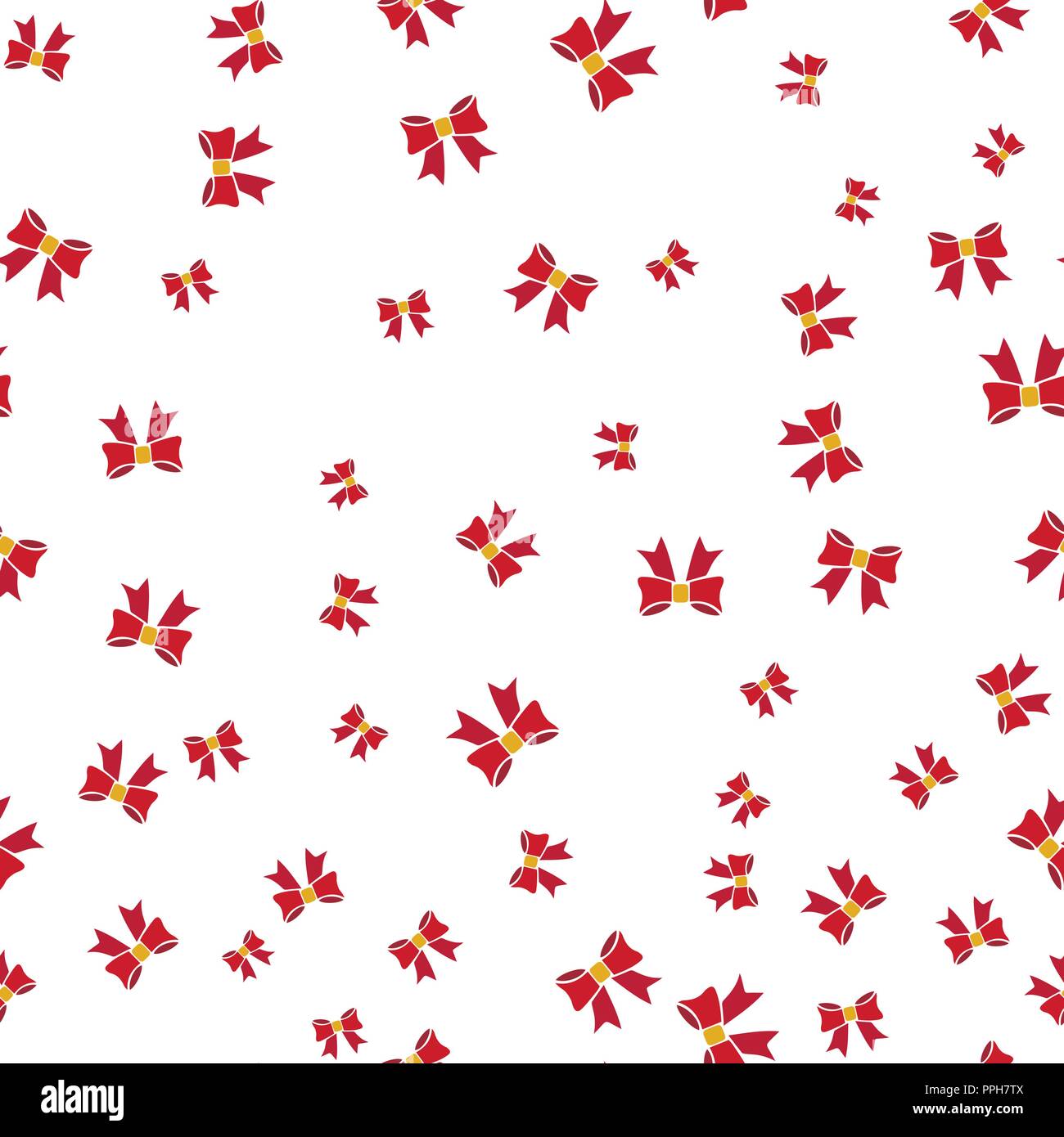 Red bows seamless pattern. Isolated on a white background. Vector ...