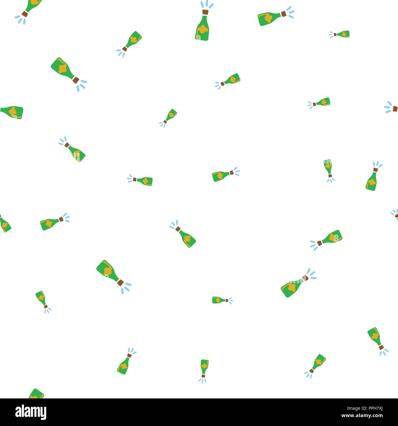Bottles of champagne seamless pattern. Isolated on a white background ...