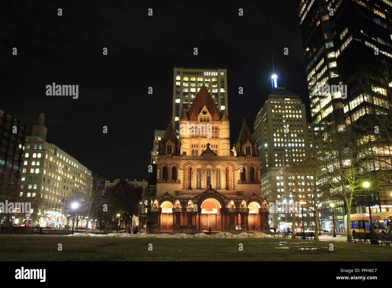 Boston at night church hi-res stock photography and images - Alamy