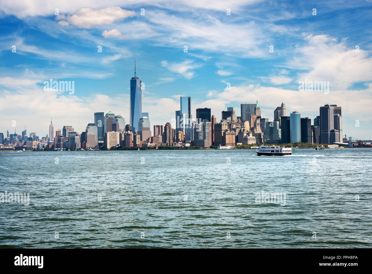 Skyscrapers around Battery Park in Lower Manhattan, New York City Stock ...