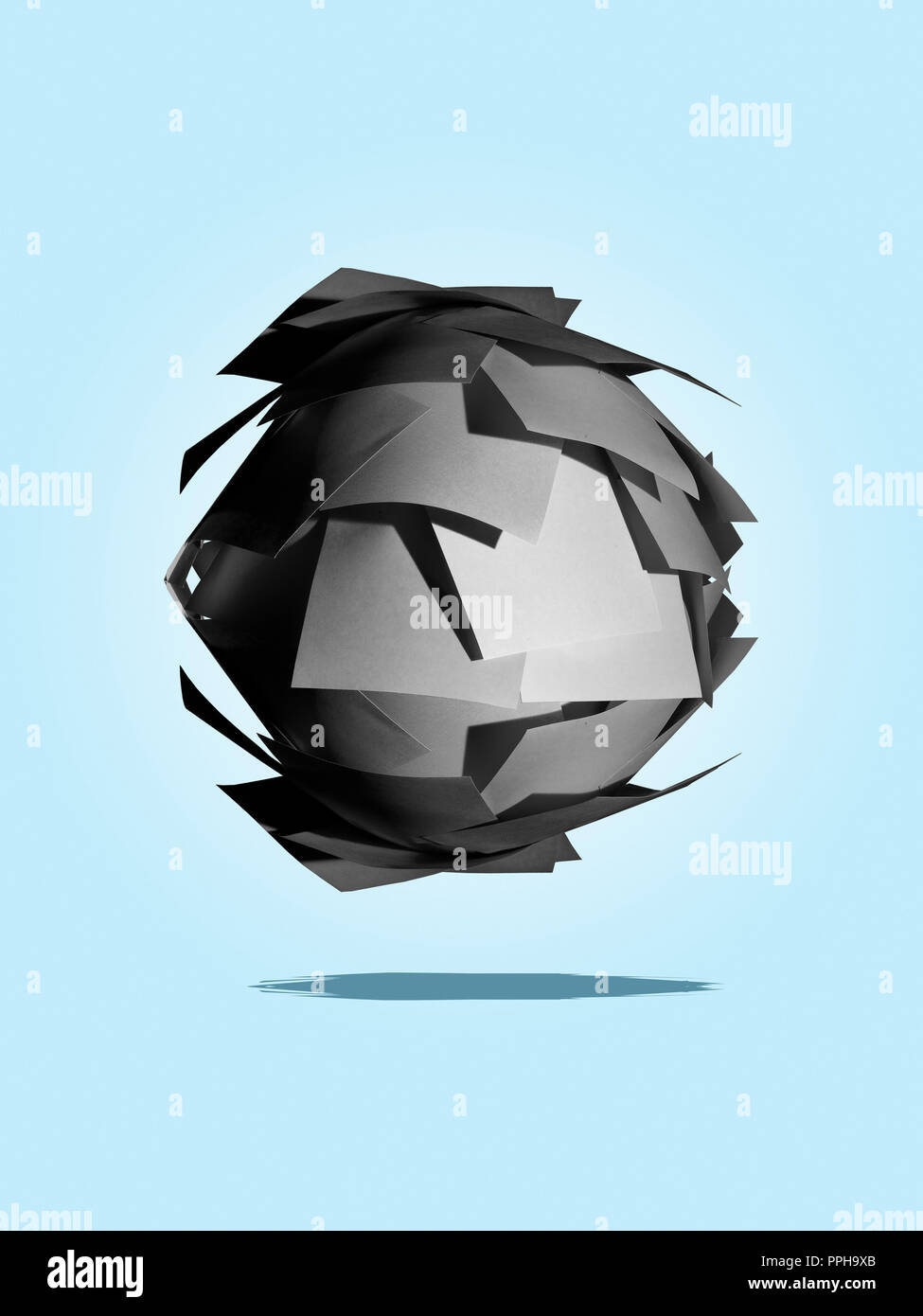 Ball made of gray Post It notes concept Stock Photo - Alamy