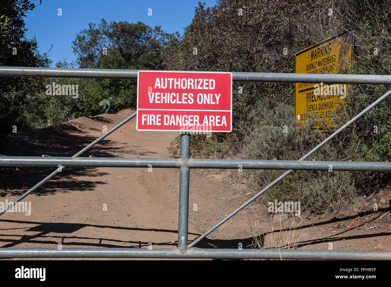 The harding truck trail gate closed to vehicles and a fire danger ...