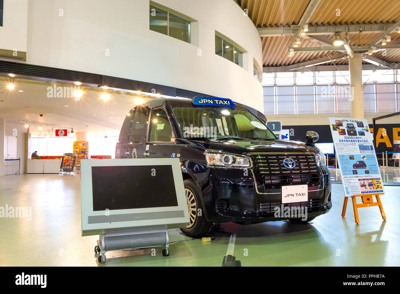 Tokyo, Japan - April 20 2018: New model of Japanese Taxi called JPN ...