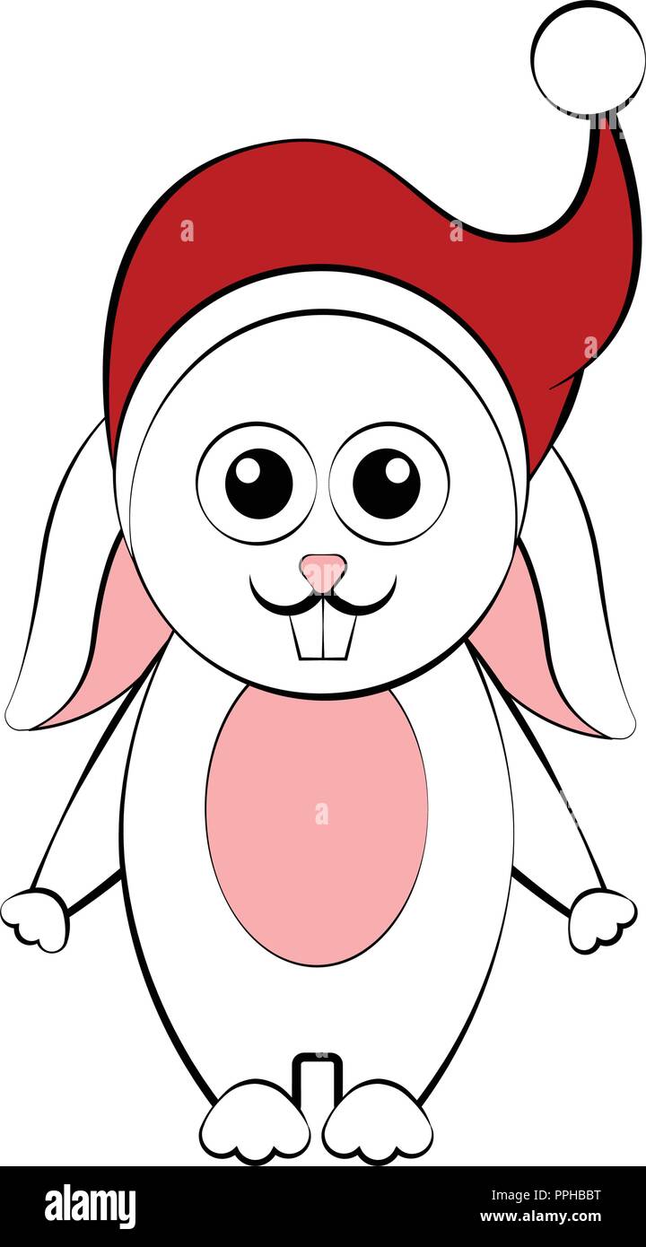 Christmas rabbit cartoon character Stock Vector Image & Art - Alamy