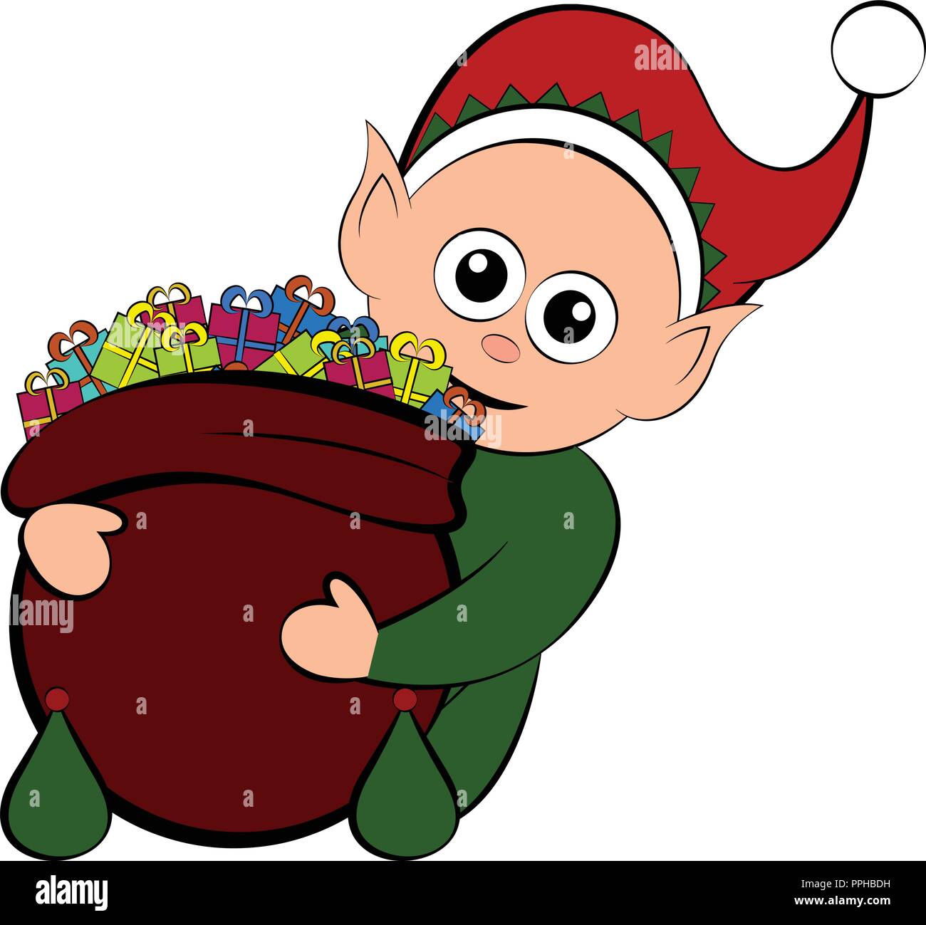 Happy cute christmas elf holding hi-res stock photography and images ...