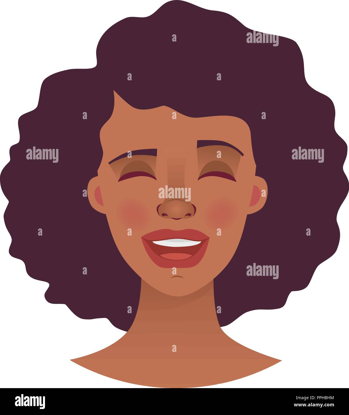 Face of African woman. Emotions of african american woman face. Facial ...