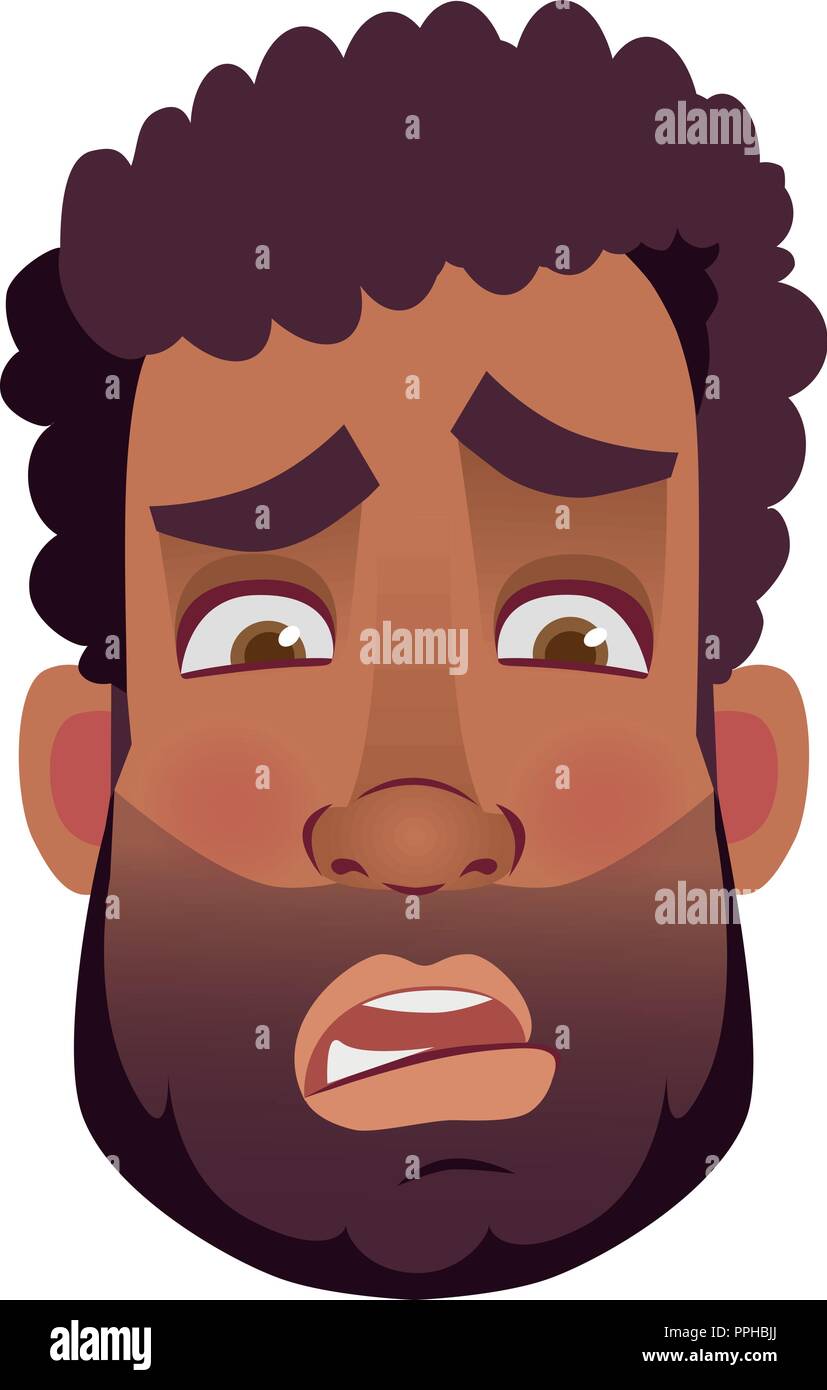 African american man icon. Face of African man vector illustrations ...