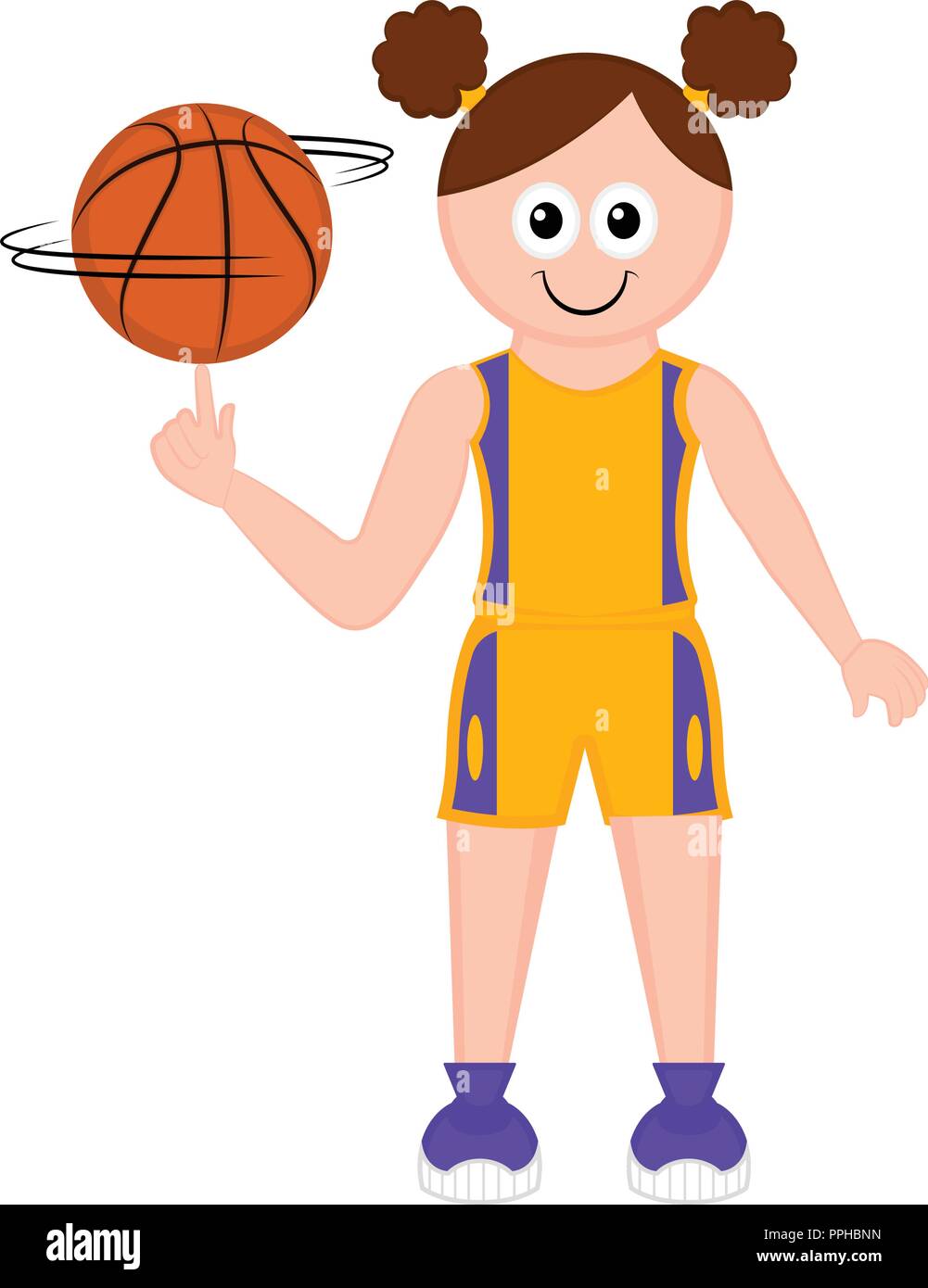 Isolated cute basketball player with a ball Stock Vector Image & Art ...