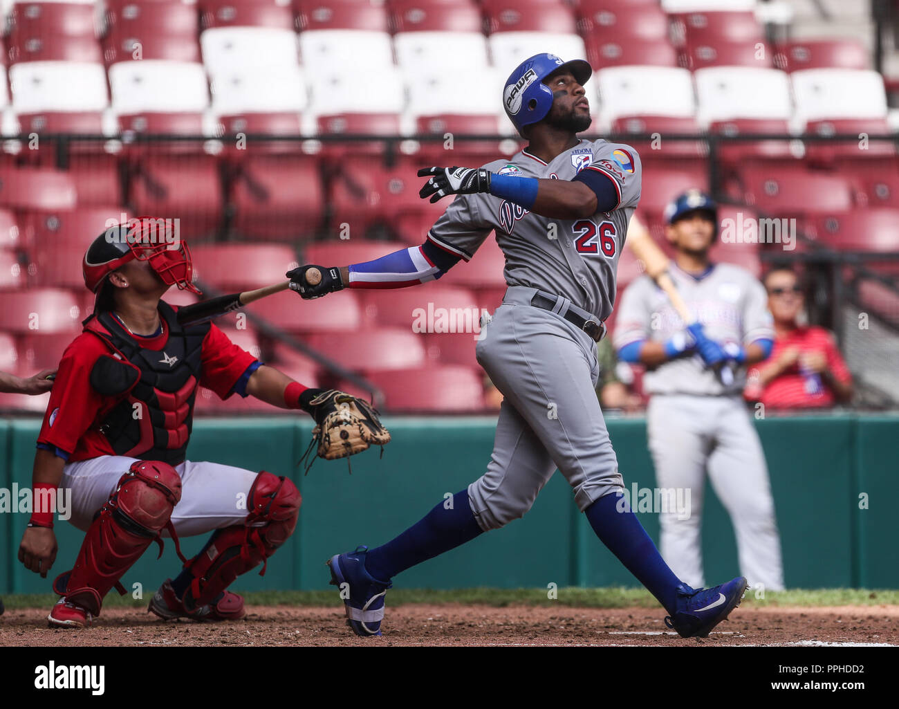 Mel Rojas de Dominicana, durante el partido de beisbol de la Serie del ...