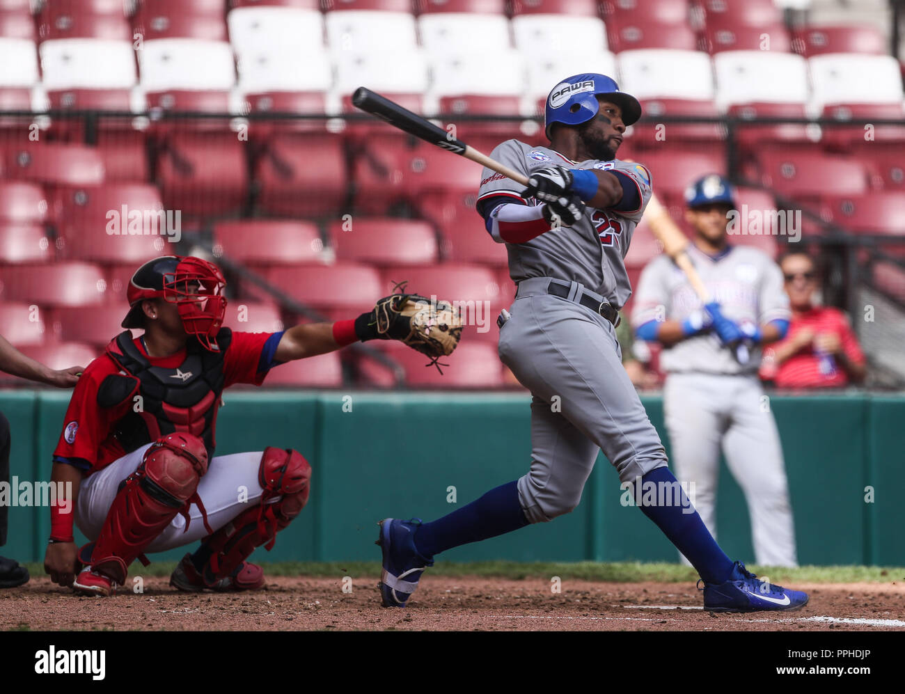 Mel Rojas de Dominicana, durante el partido de beisbol de la Serie del ...