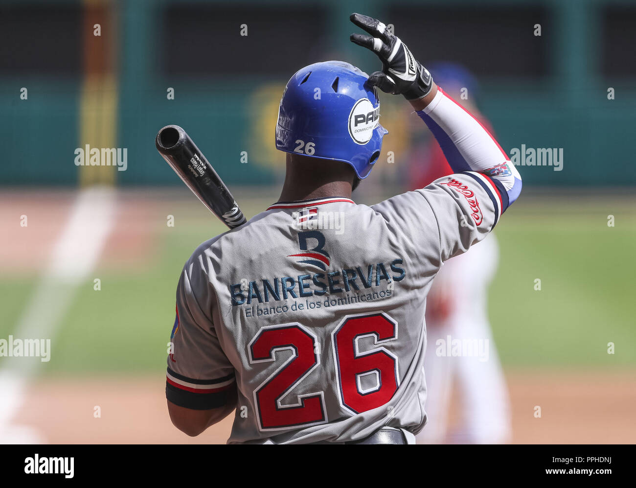 Mel Rojas de Dominiacana , durante el partido de beisbol de la Serie ...