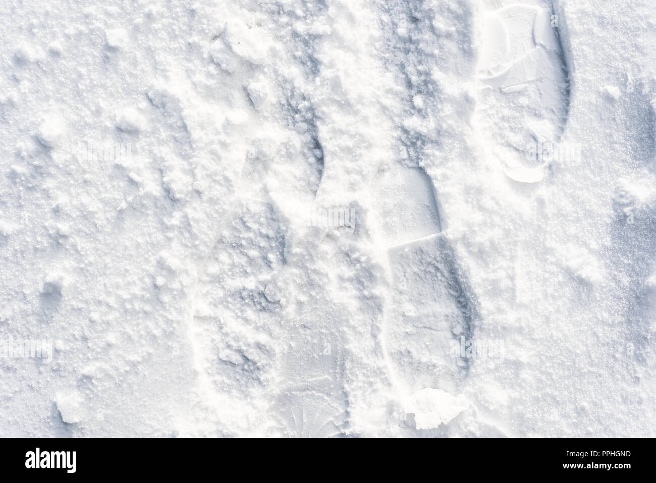 Footprints in snow, winter texture for design background Stock Photo ...