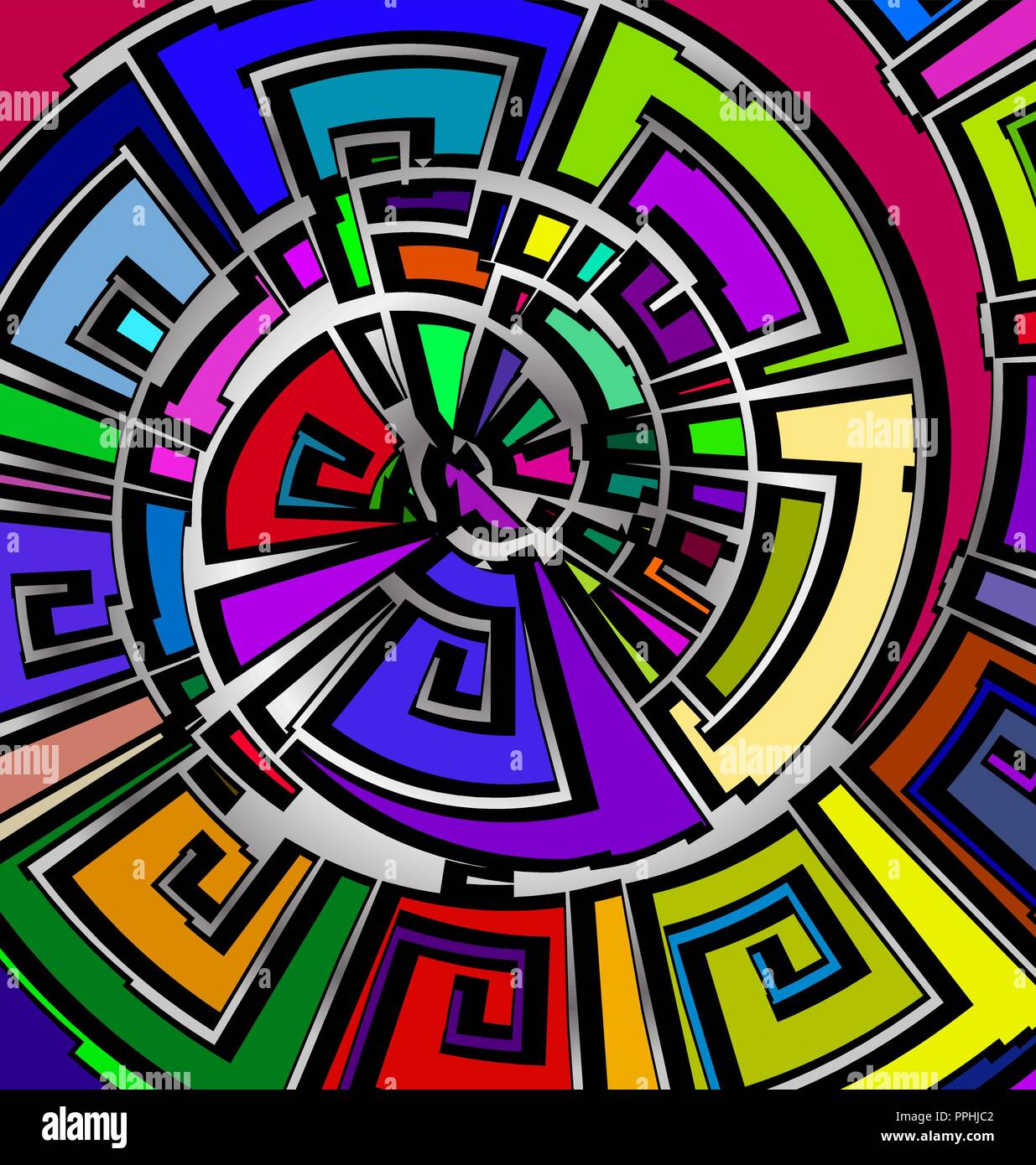 background with abstract image of color abstract spiral consisting of ...