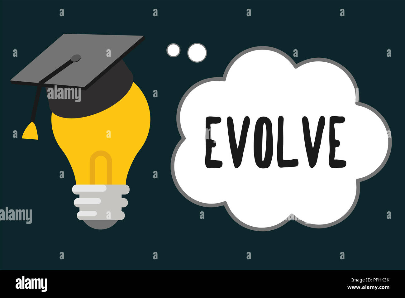 Handwriting text Evolve. Concept meaning develop gradually Improve your ...