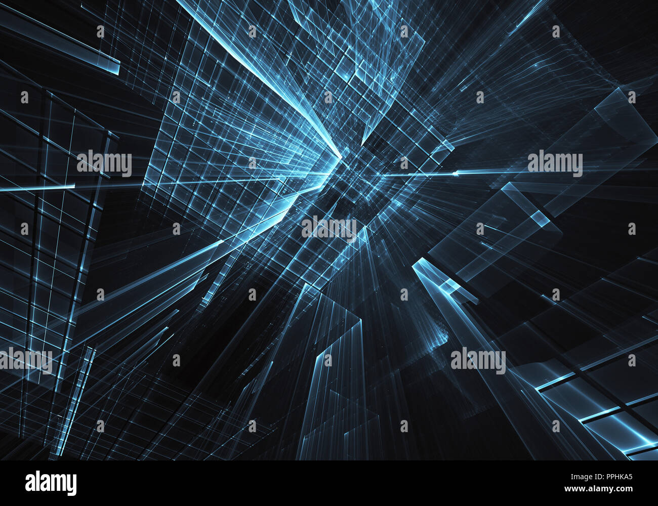 Computer generated abstract tehnology image. Three-dimensional 3D ...