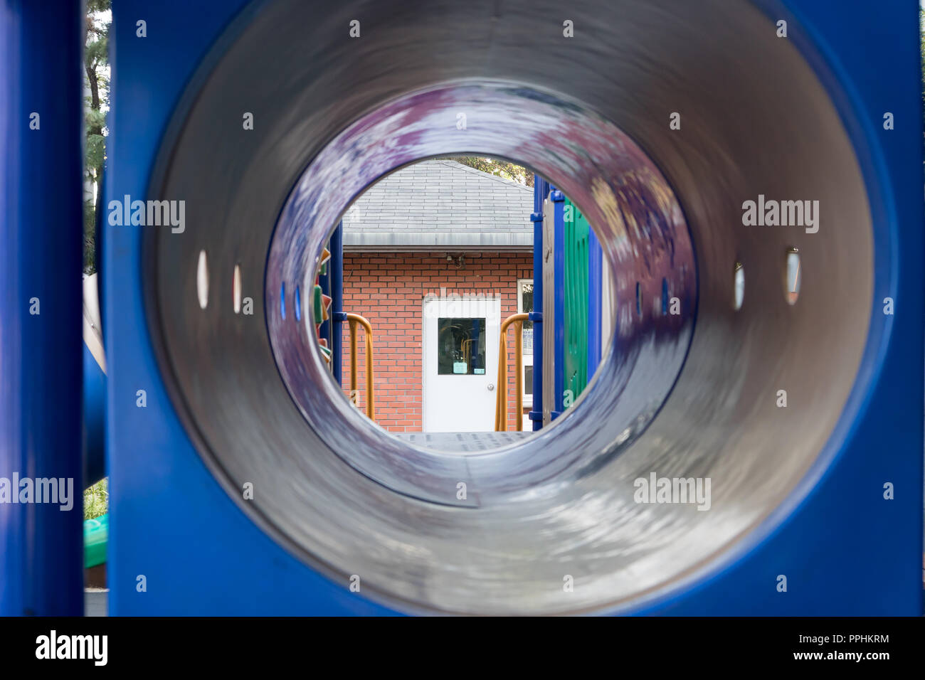 Hollow tunnel of slide in the playground, Seoul, Korea Stock Photo - Alamy