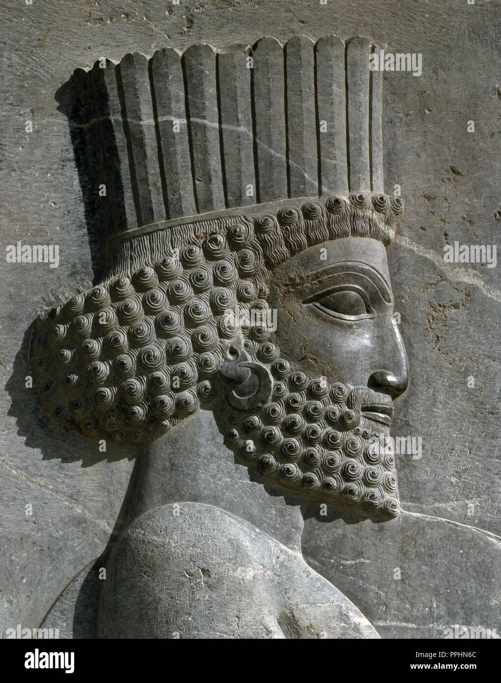 Achaemenid Empire. Persepolis. Stairs of Tripylon (Triple gate). Relief ...