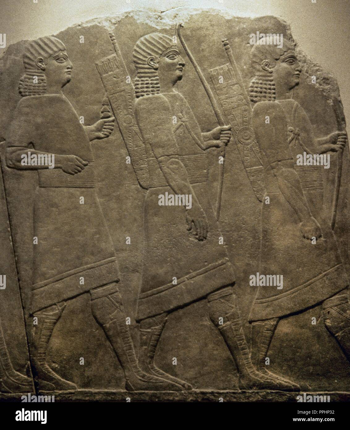 Archers of the Royal Guard. Relief from the Palace of Ashurbanipal ...