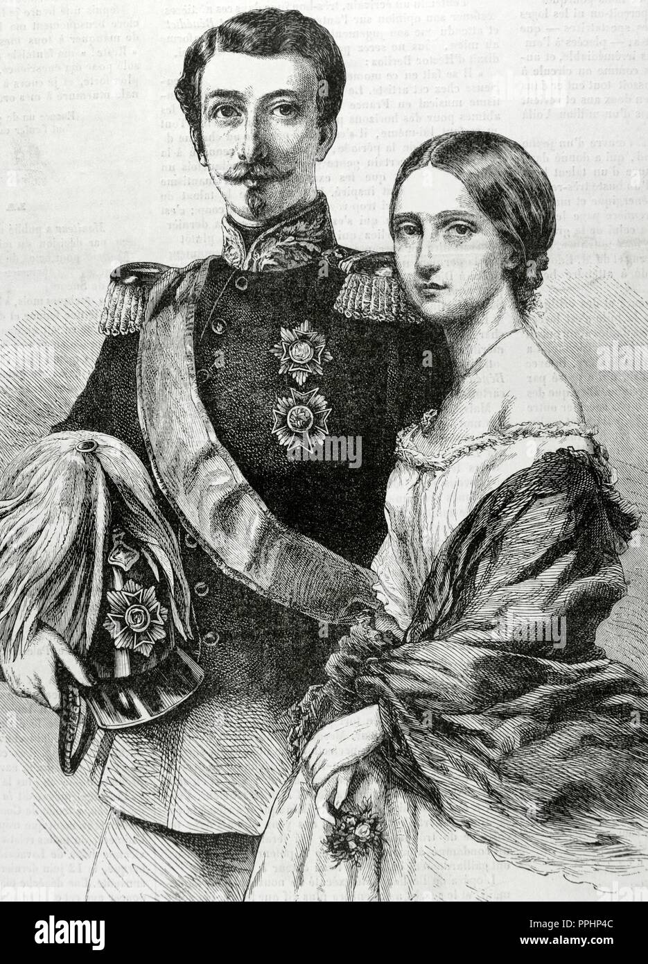 Frederick I (1826-1907). Grand Duke of Baden with his wife Princess ...