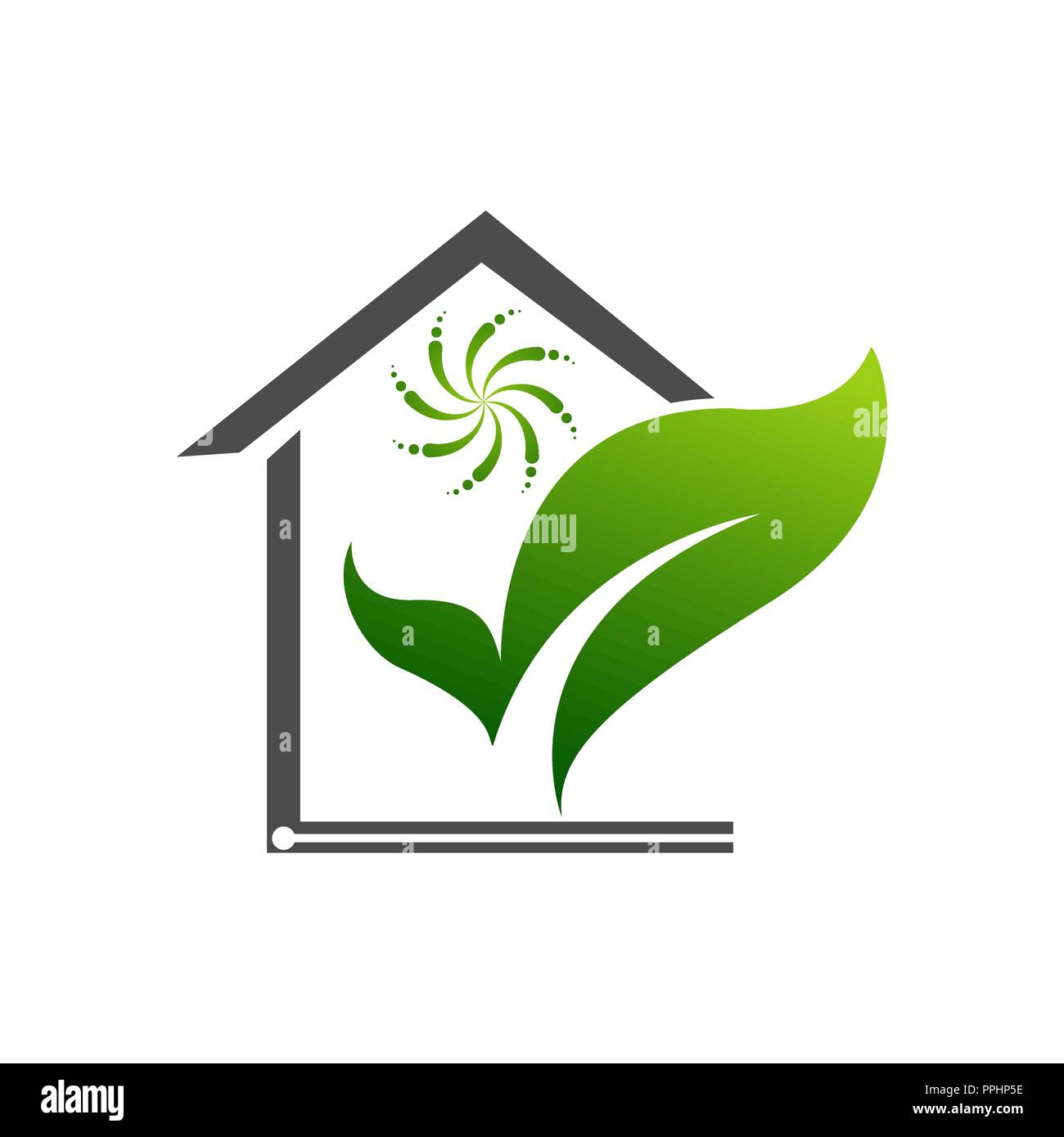 Green Home Logo Stock Vector Image & Art - Alamy