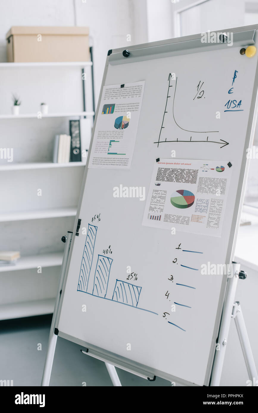 flipchart with business project strategy in light modern office Stock ...