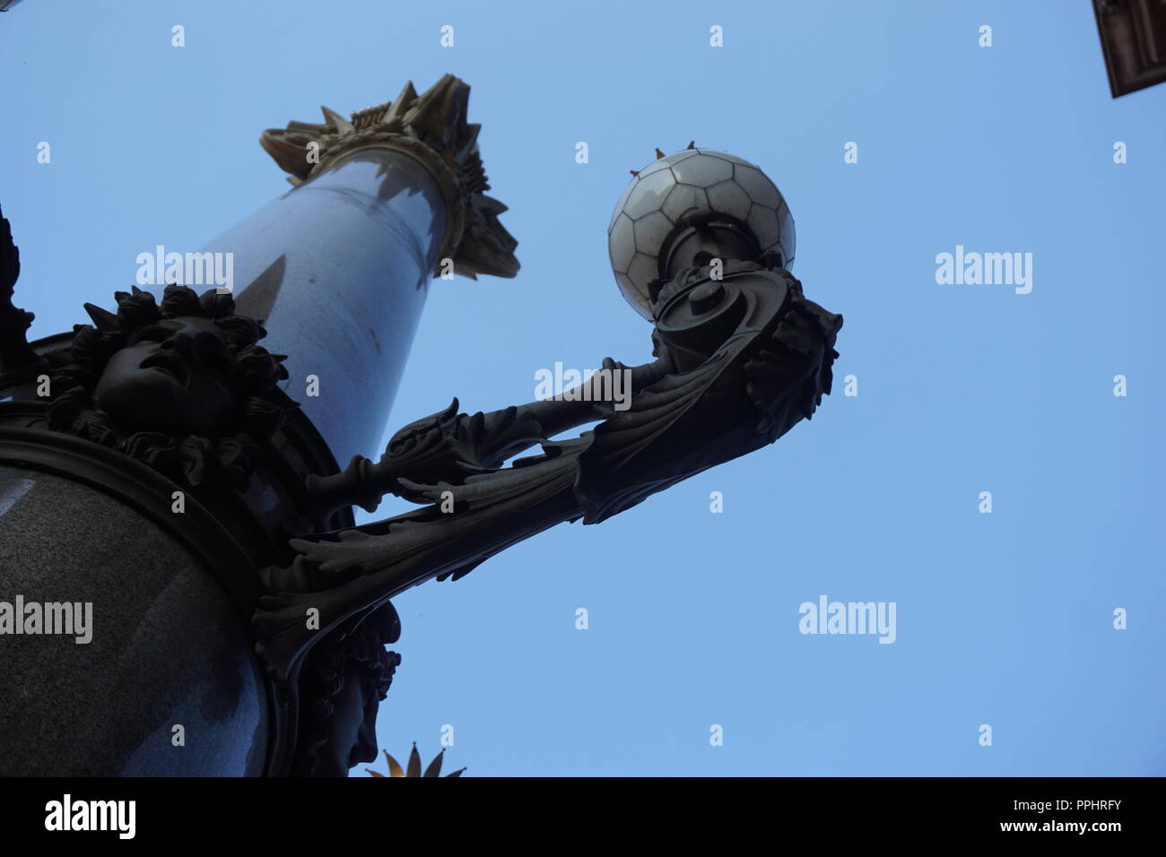 Ornate lamp post at the Opera House, Prague, Czech Republic Stock Photo ...