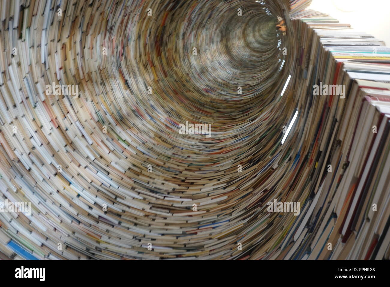 Tower of books in the library of prague hi-res stock photography and ...
