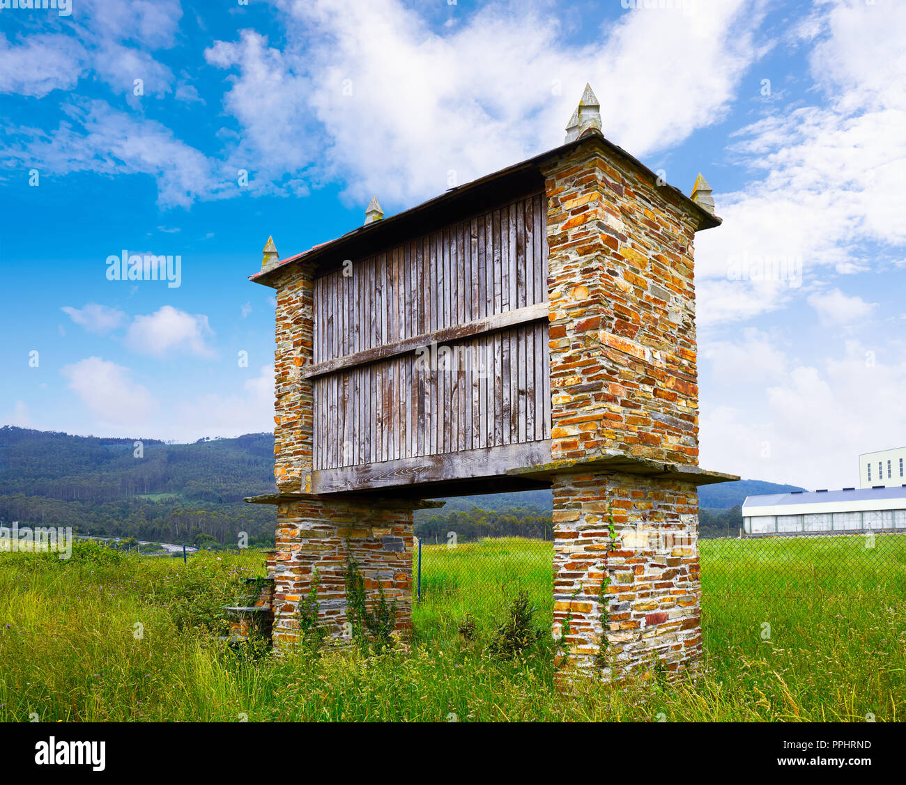 Galicia horreo traditional agriculture house in Spain Stock Photo - Alamy