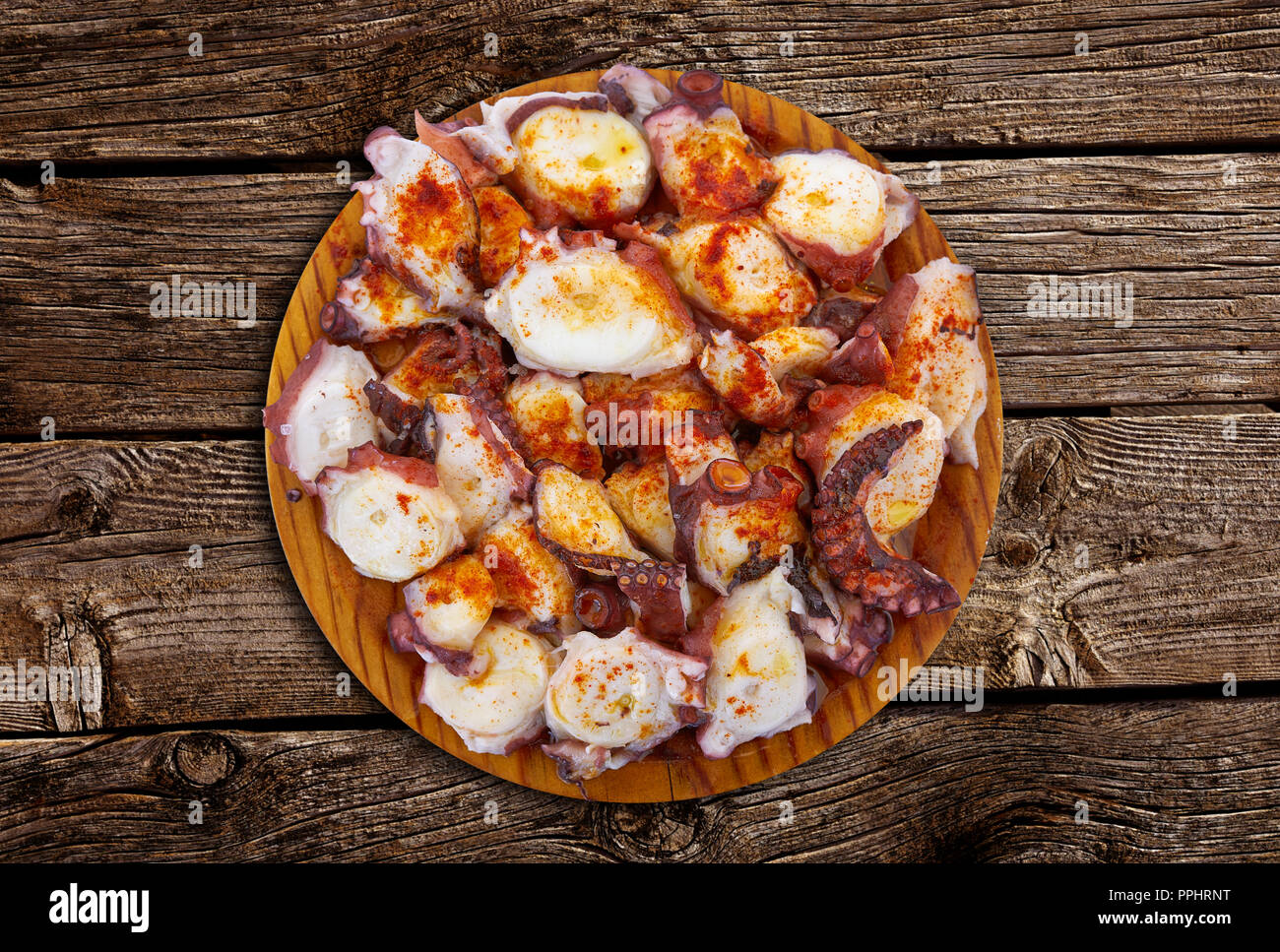 Pulpo a la gallega octopus spanish recipe Stock Photo - Alamy