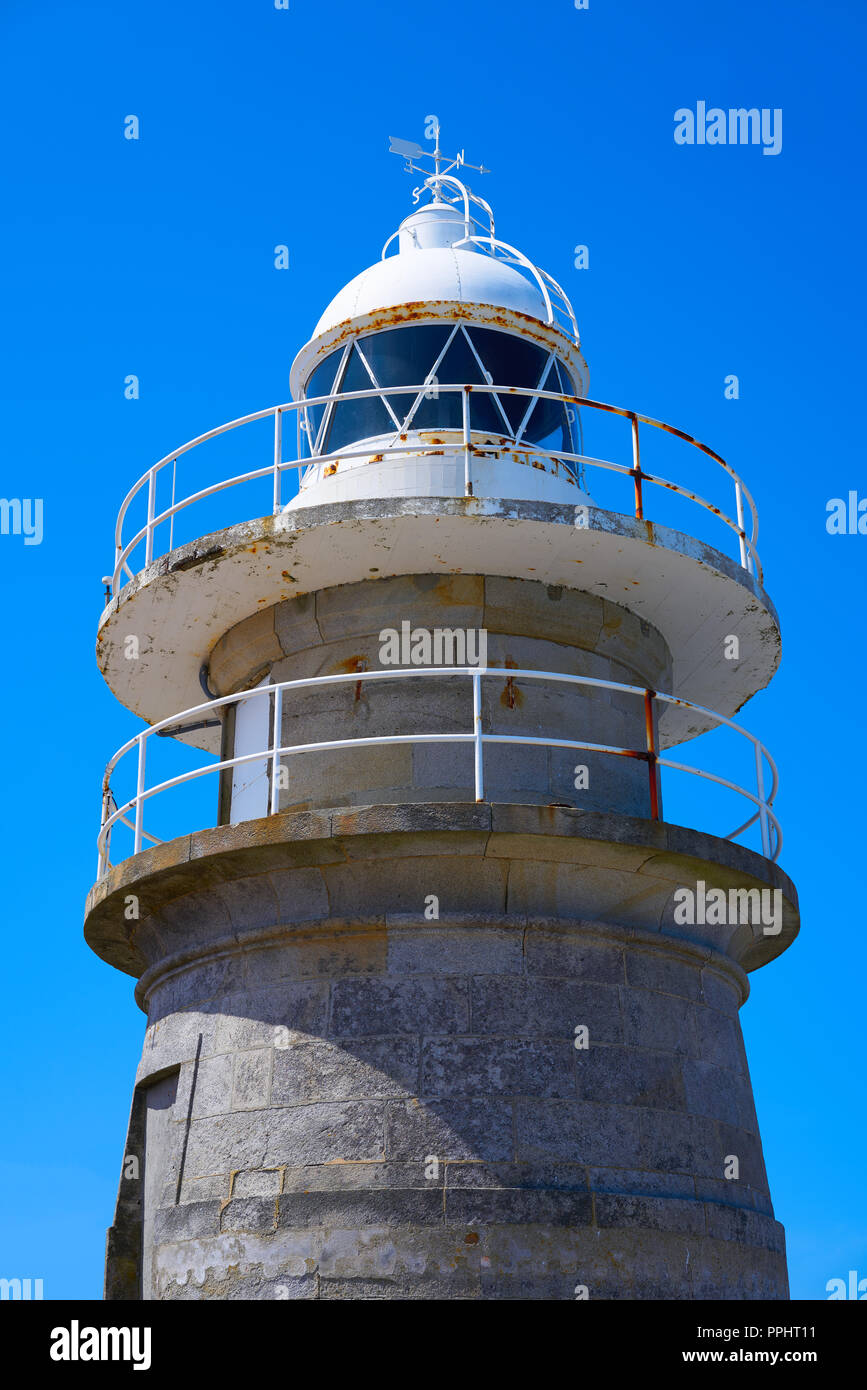 Islas Cies islands lighthouse Faro Cies in Vigo of Galicia Stock Photo ...