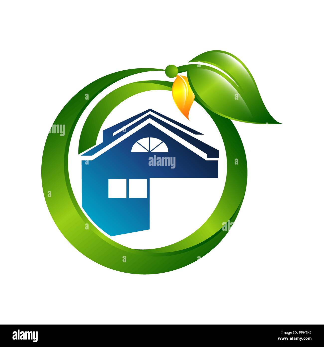 Creative Green House Concept Logo Design Template Stock Vector Image ...