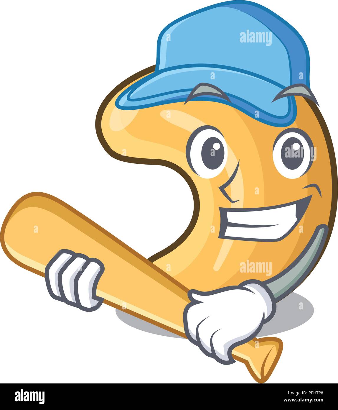 Playing baseball character cashew nuts heap on cartoon Stock Vector ...