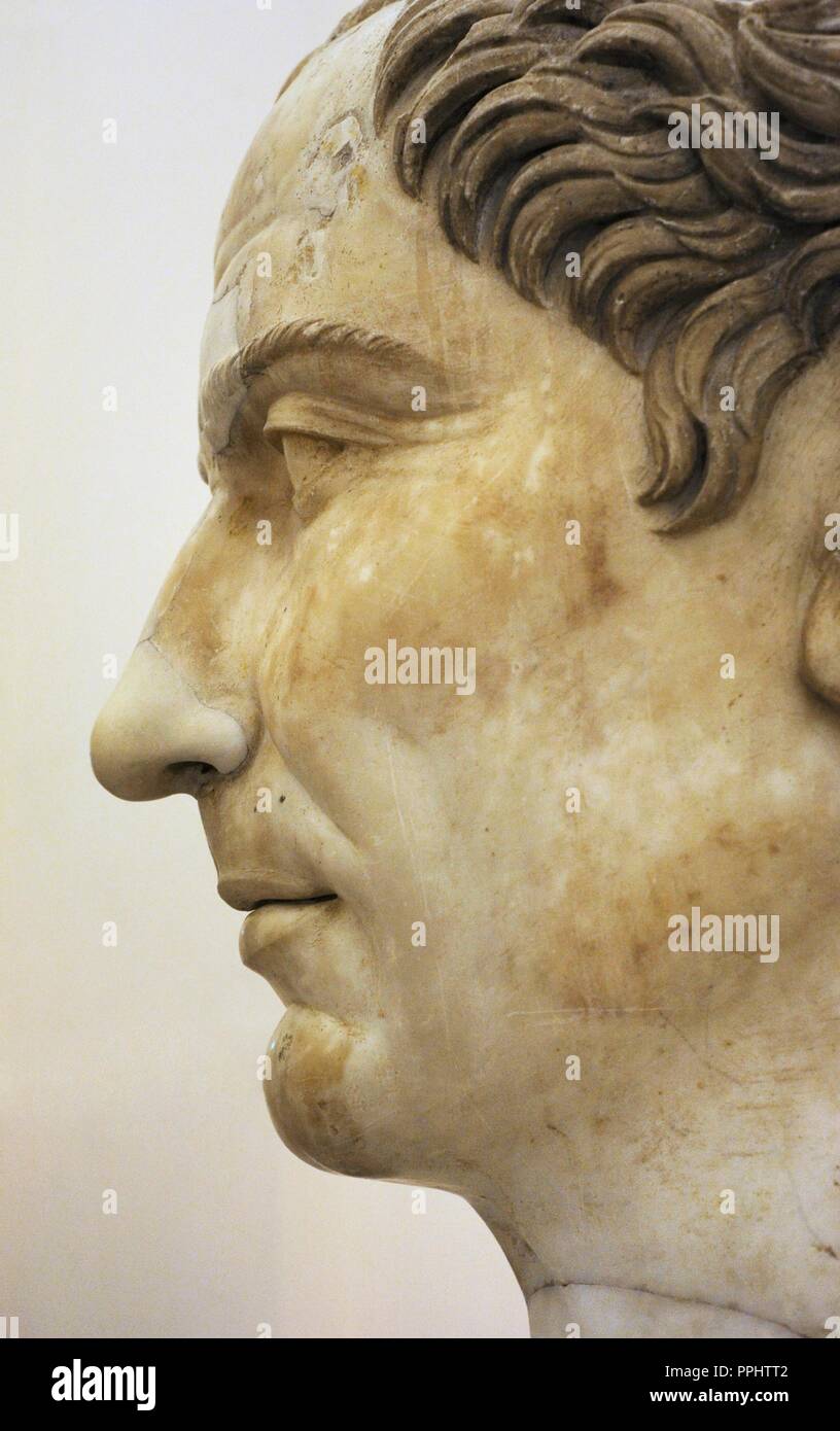 Julius Caesar (100 BC-44 BC). Roman politician and general. Trajanic ...
