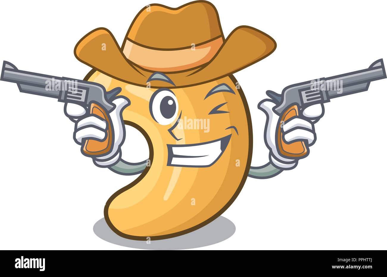 Cowboy character cashew nuts heap on cartoon Stock Vector Image & Art ...