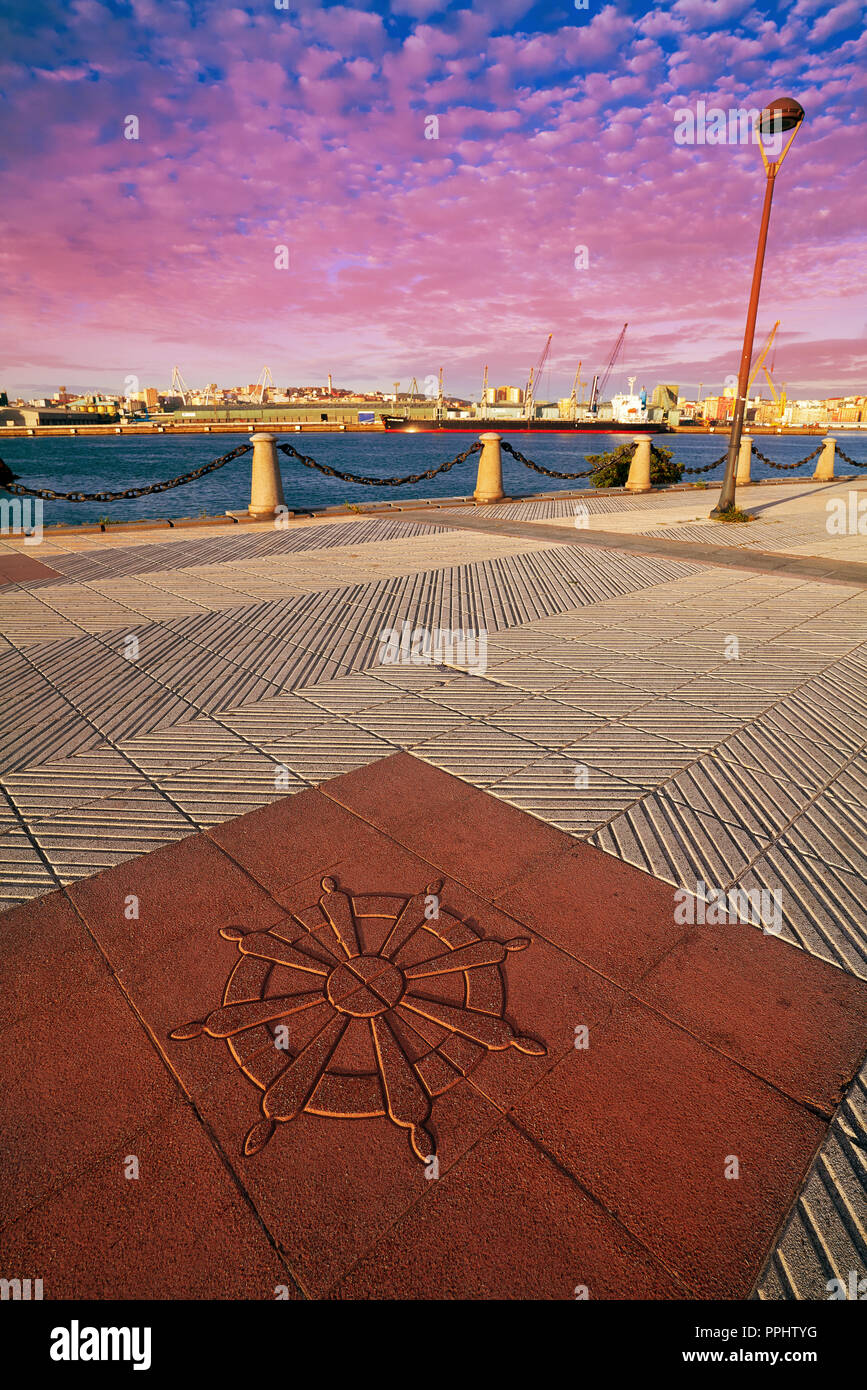La Coruna Port pavement detail in Galicia of Spain Stock Photo - Alamy