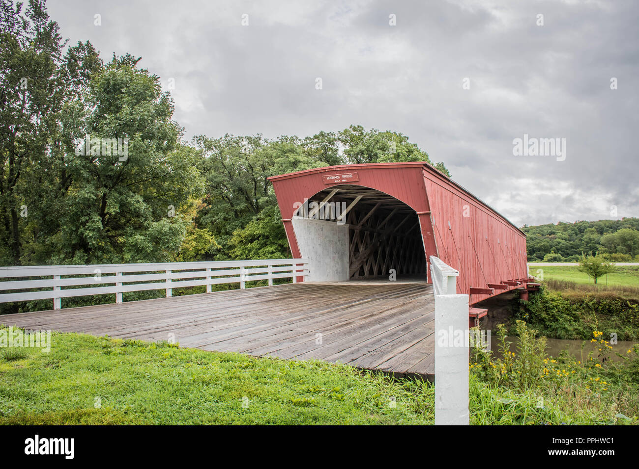 The Iconic Hogback Covered Bridge, Winterset, Madison County, Iowa, USA ...