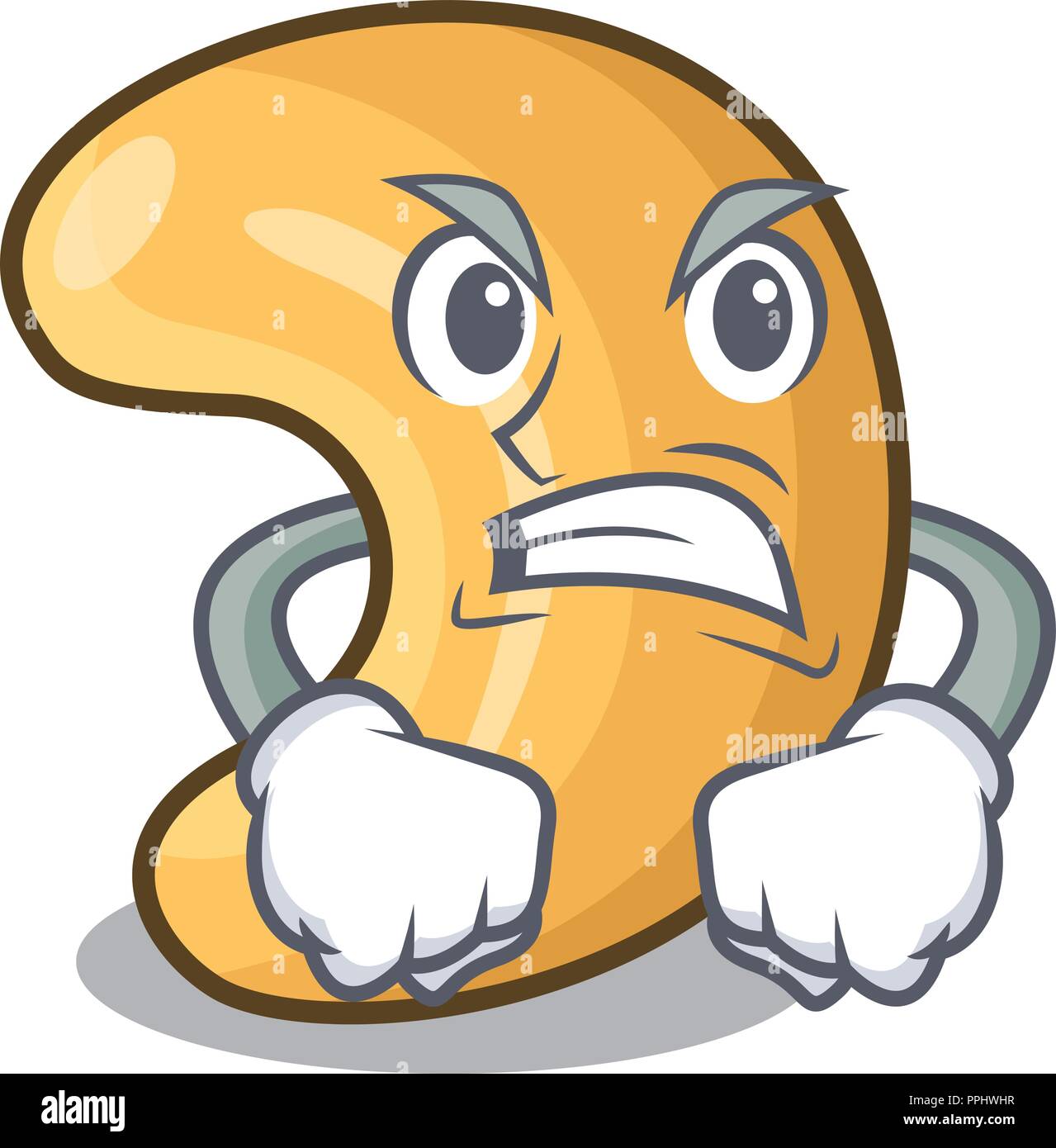 Angry cashew nuts hot baked on table cartoon Stock Vector Image & Art ...