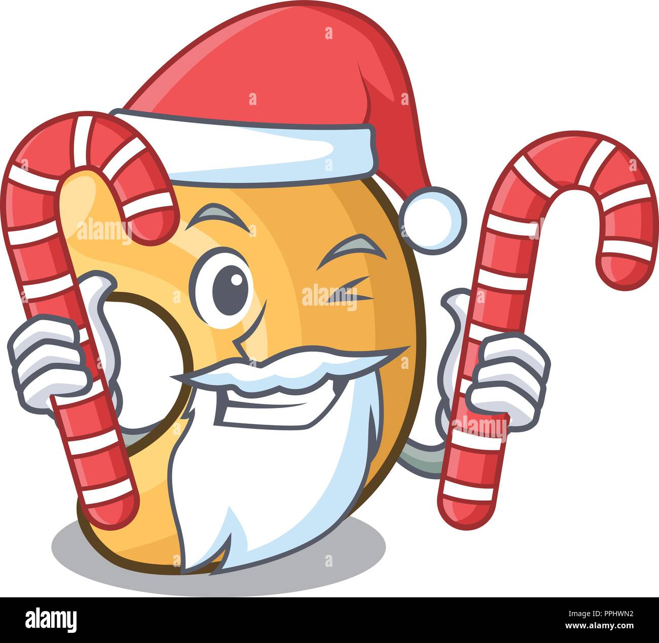 Santa with candy roasted cashew nuts isolated on mascot Stock Vector ...