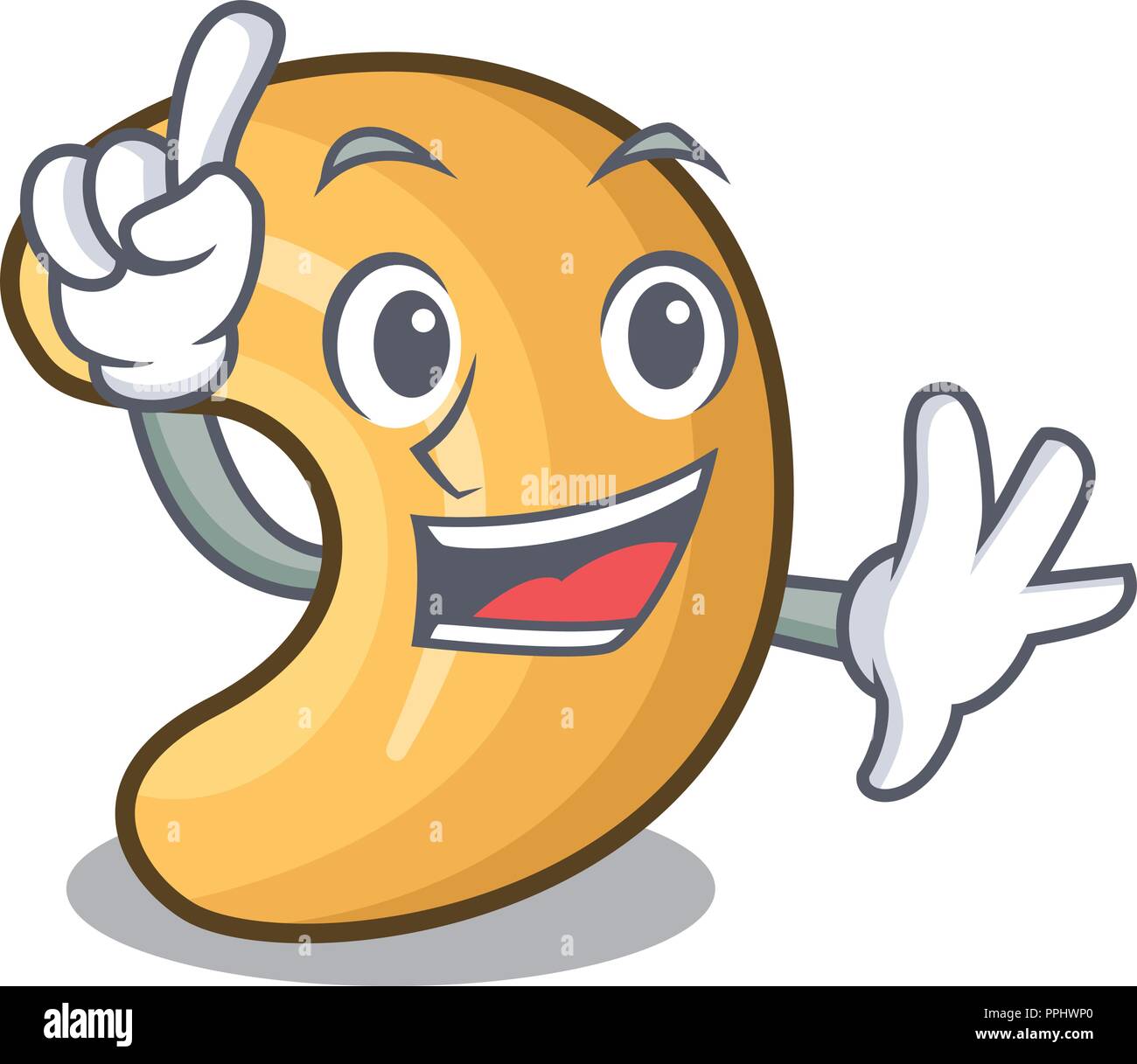 Finger roasted cashew nuts isolated on mascot Stock Vector Image & Art ...