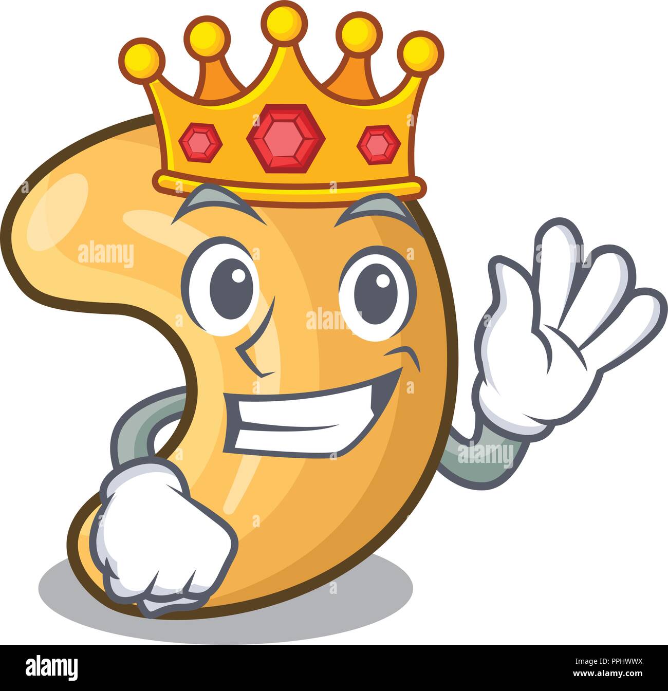 King roasted cashew nuts isolated on mascot Stock Vector Image & Art ...