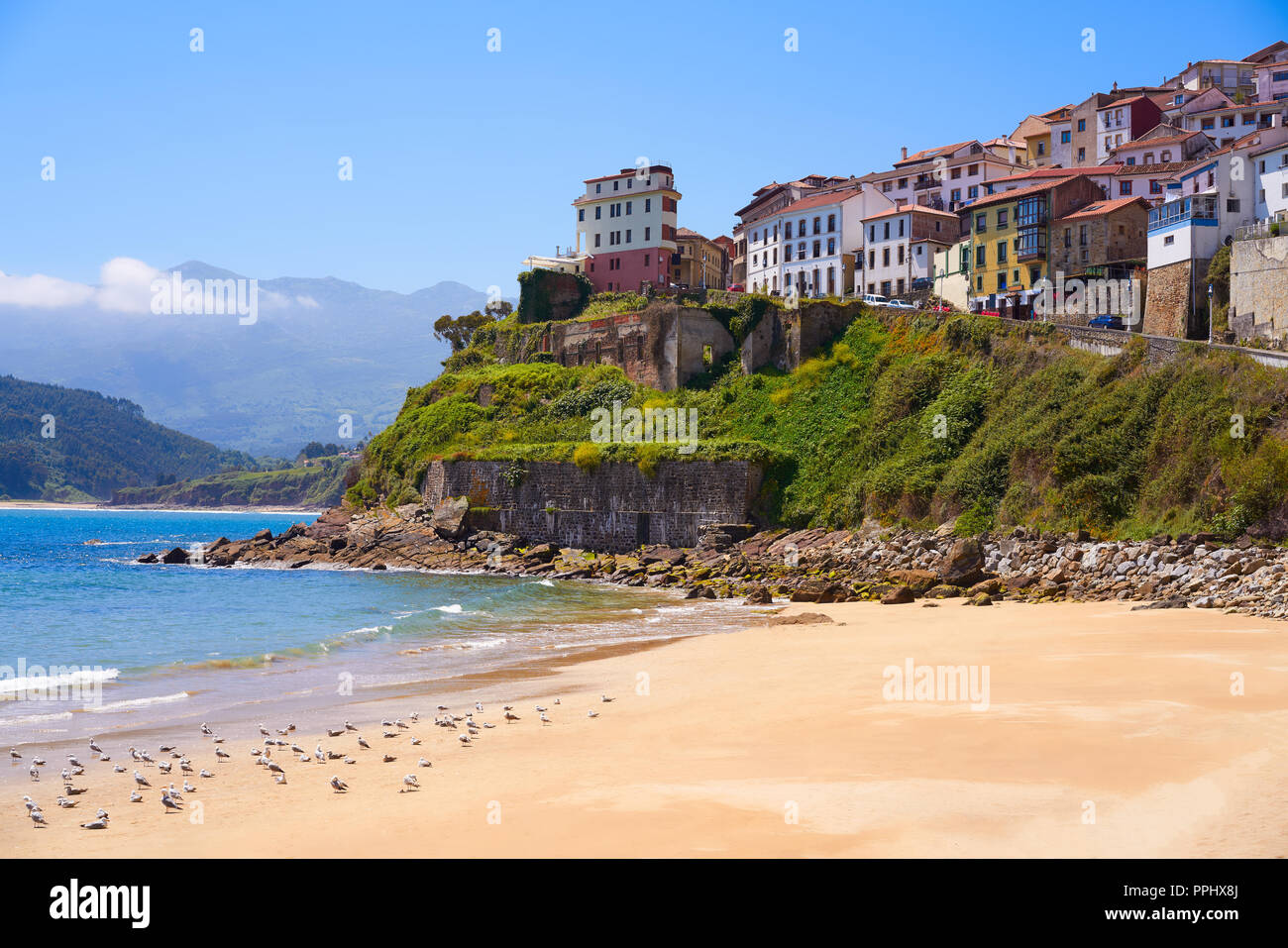 Lastres Colunga village in Asturias of Spain Stock Photo - Alamy